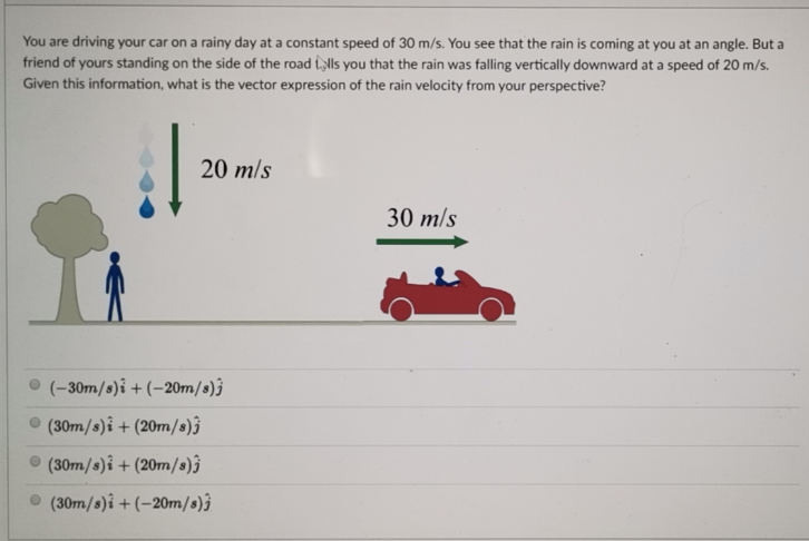 Solved You are driving your car on a rainy day at a constant | Chegg.com