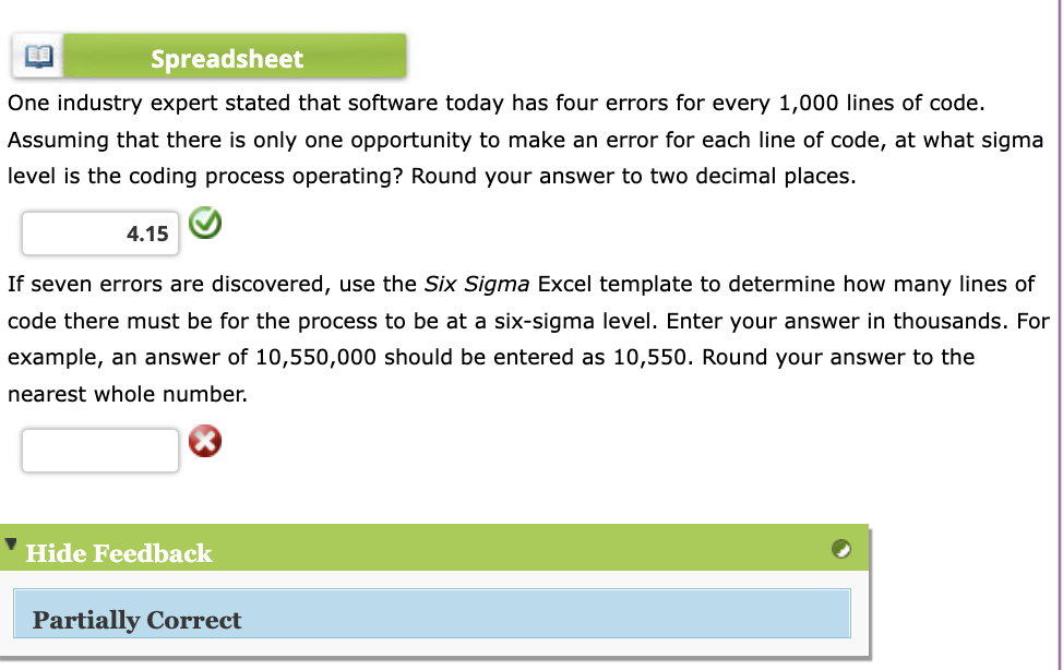 Solved If seven errors are discovered, use the Six Sigma | Chegg.com