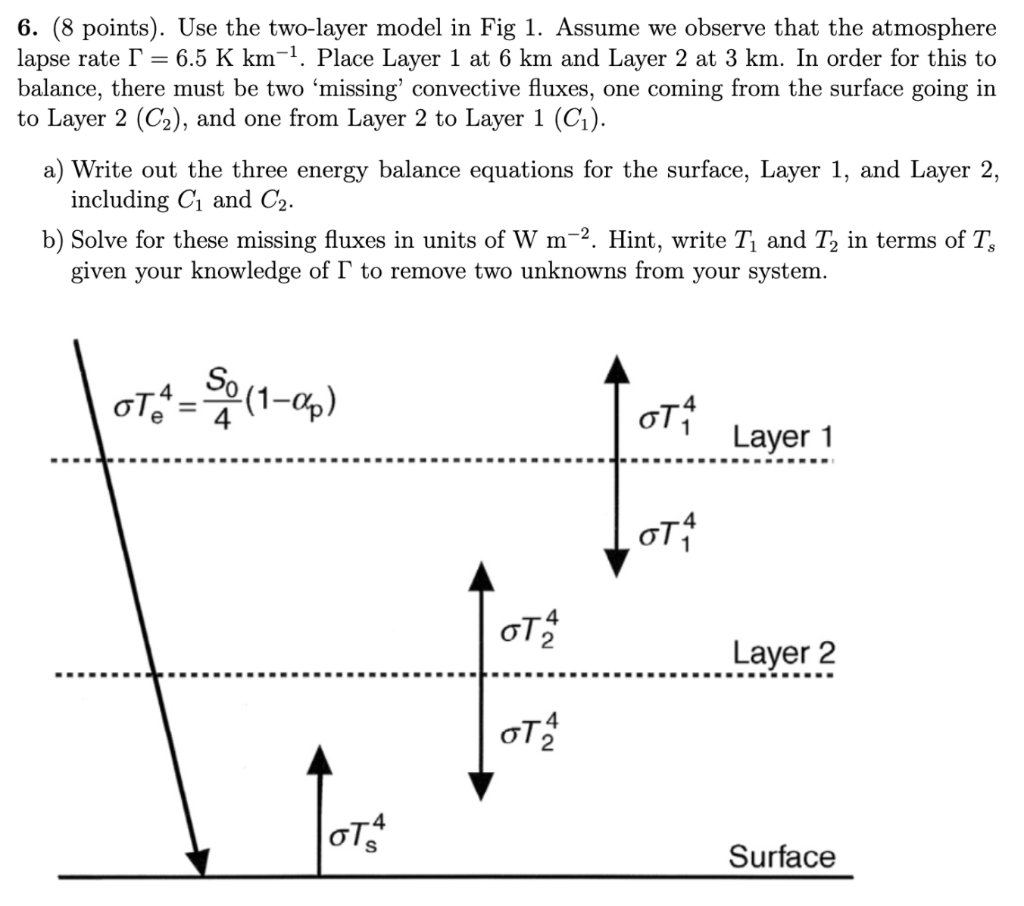 Solved 6. (8 points). Use the two-layer model in Fig 1. | Chegg.com