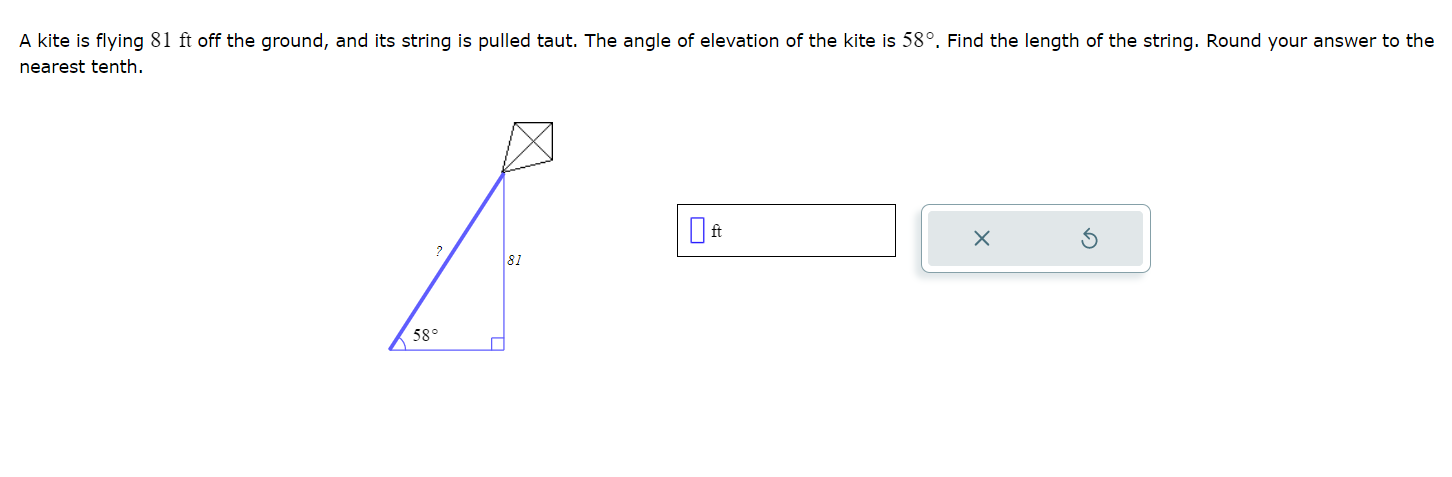 Solved A kite is flying 81ft off the ground, and its string | Chegg.com