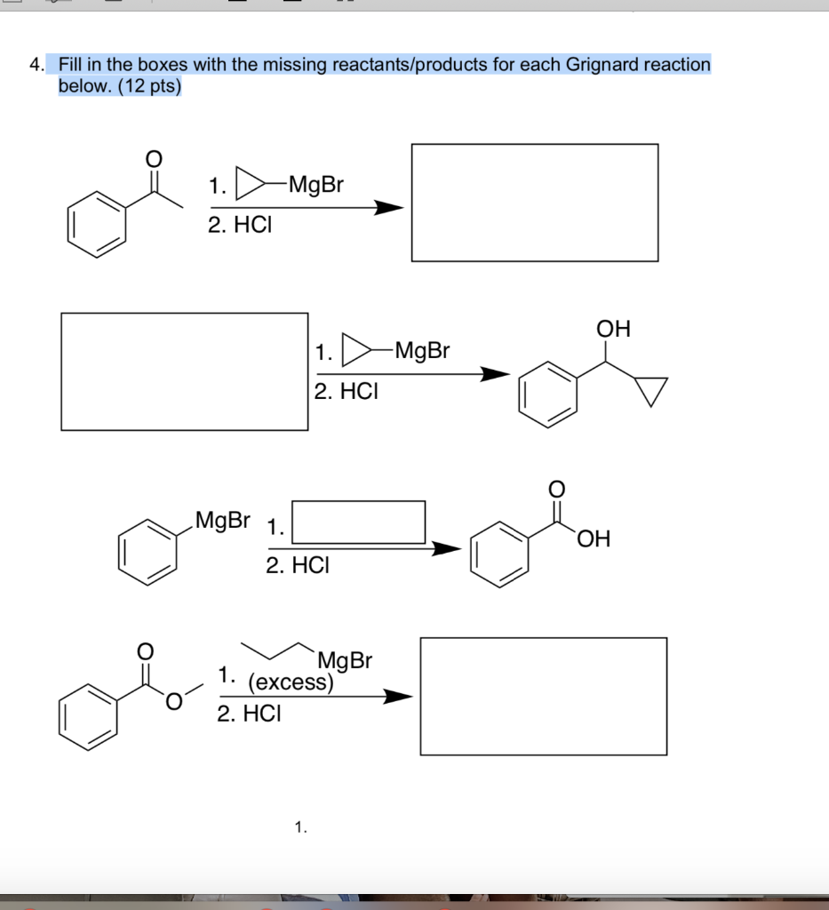 Solved 4. Fill in the boxes with the missing | Chegg.com