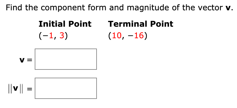 Solved Find the component form and magnitude of the vector | Chegg.com