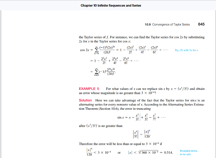 Solved Section 10.9 Reading Assignment: Convergence of | Chegg.com