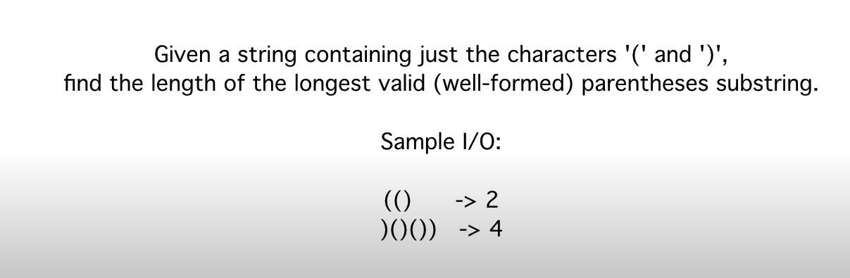 Given a string containing just the characters '(' and | Chegg.com
