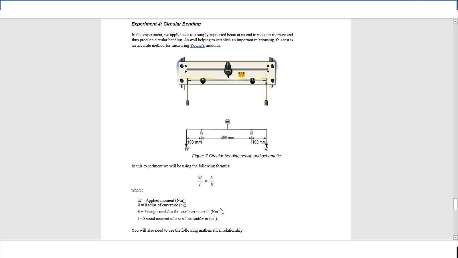 Experiment 4: Circular Bending In this experiment, we | Chegg.com