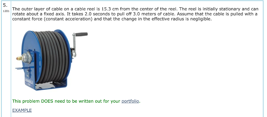 Solved 5. 1201 The outer layer of cable on a cable reel is | Chegg.com