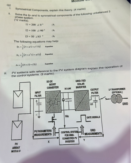 Solved 1. Symmetrical Components, explain this theory. (4 | Chegg.com