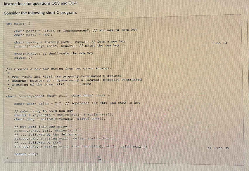 Solved Instructions for questions Q13 and Q14: Consider the | Chegg.com