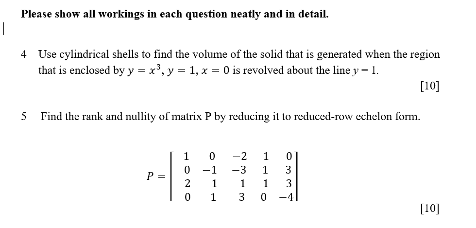 Please show all workings in each question neatly and | Chegg.com
