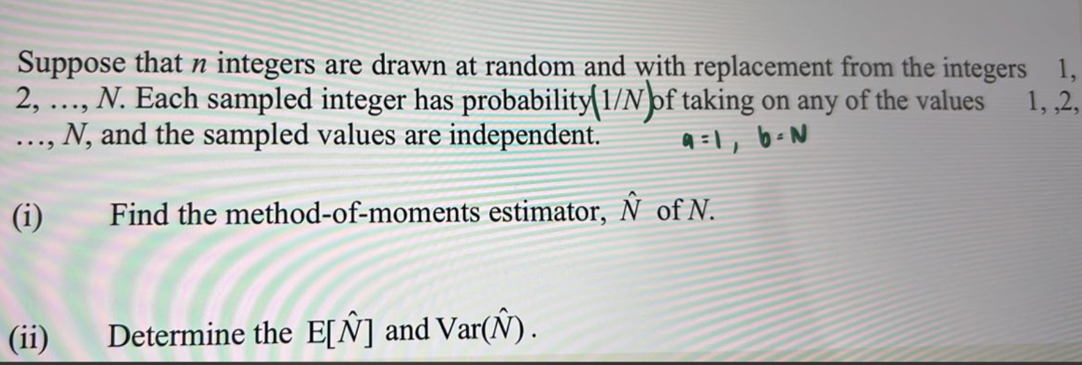Solved Suppose that n integers are drawn at random and with | Chegg.com