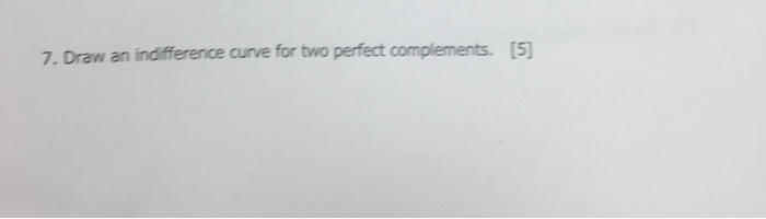 Solved 7. Draw an indifference curve for two perfect | Chegg.com