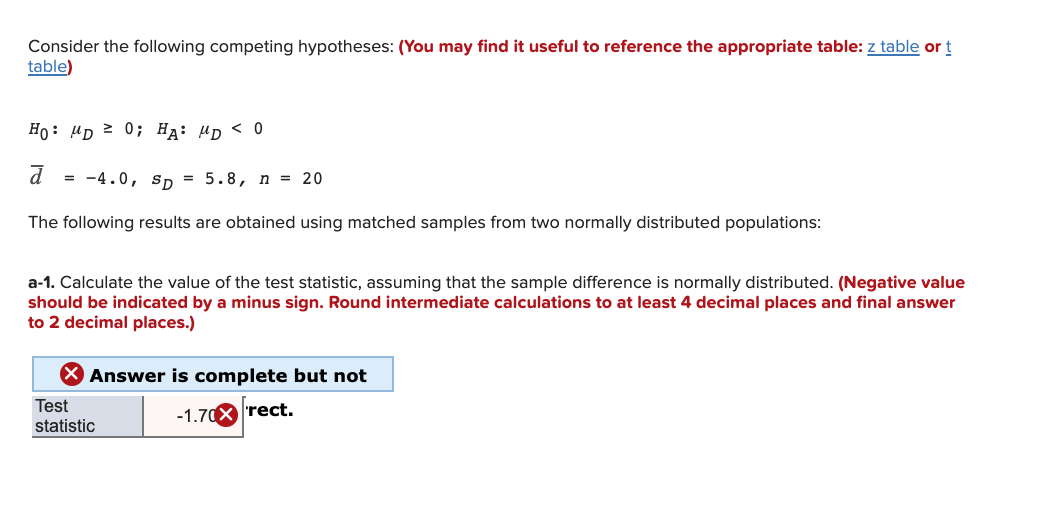 Solved Consider the following competing hypotheses: (You may | Chegg.com