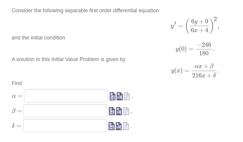 Solved Consider the following separable first order | Chegg.com