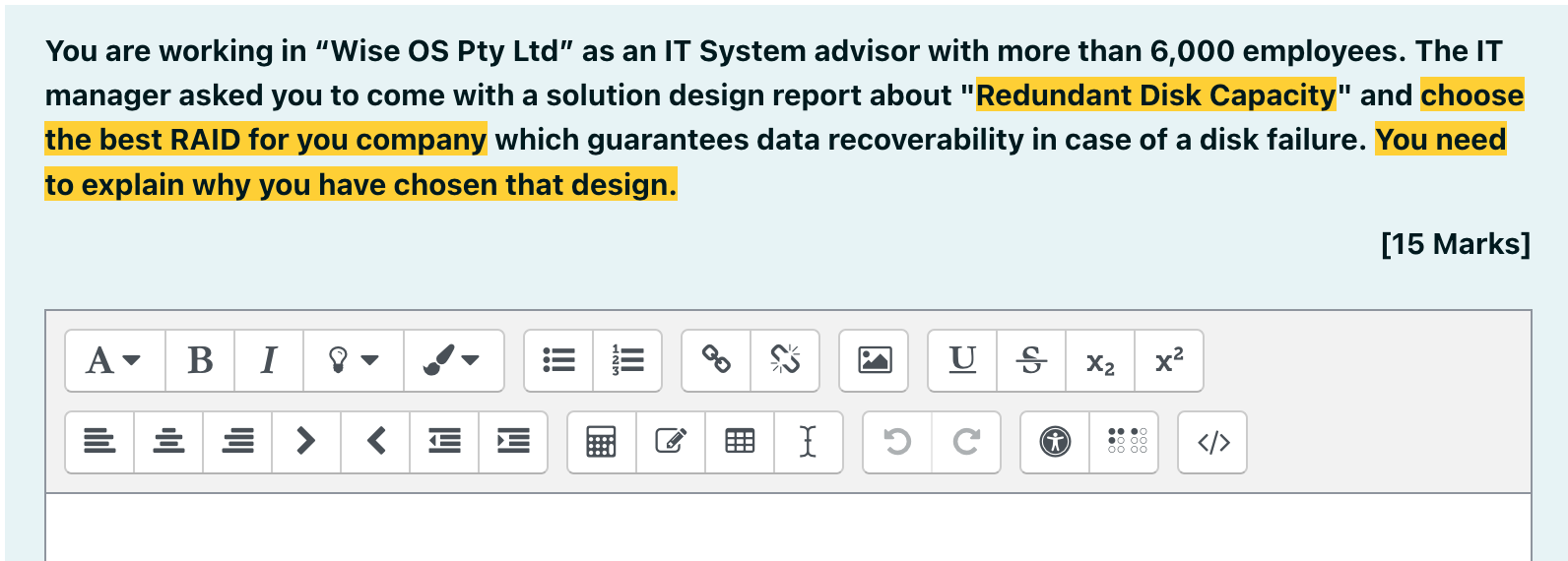 Solved You are working in "Wise OS Pty Ltd" as an IT System | Chegg.com