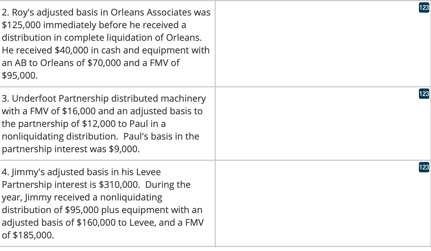 Calculate the amount of the partner's basis in | Chegg.com