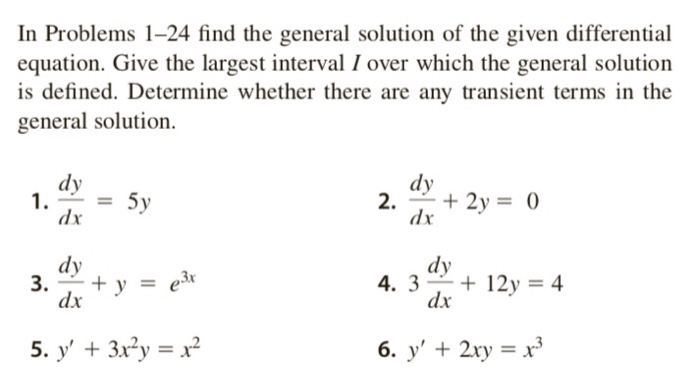 Solved In Problems 1-24 find the general solution of the | Chegg.com