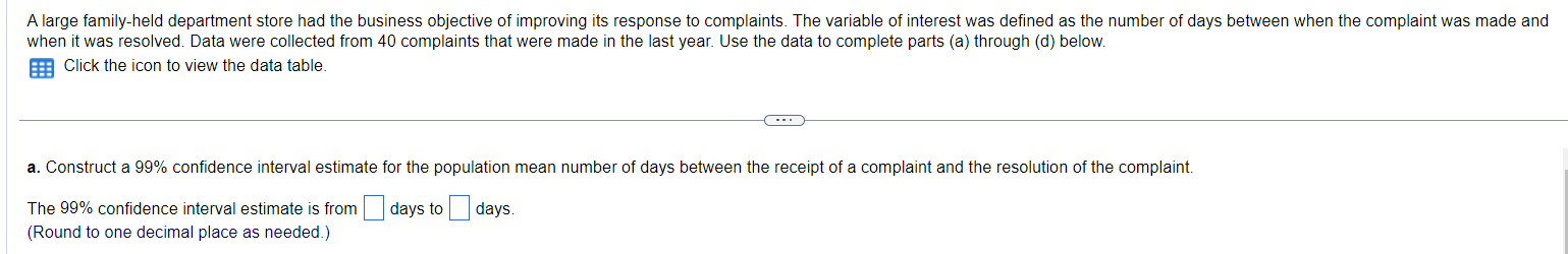 Solved when it was resolved. Data were collected from 40 | Chegg.com