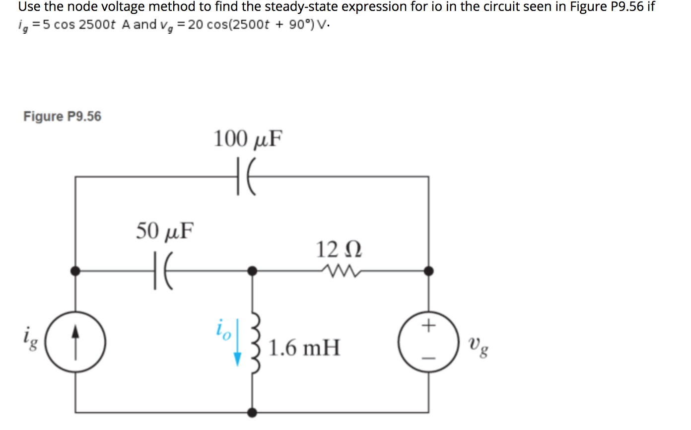 Solved Use the node voltage method to find the steady-state | Chegg.com