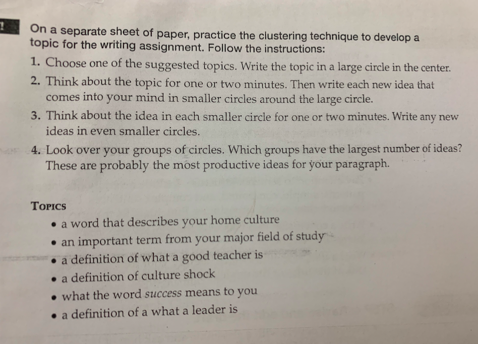 Solved On a separate sheet of paper, practice the clustering | Chegg.com