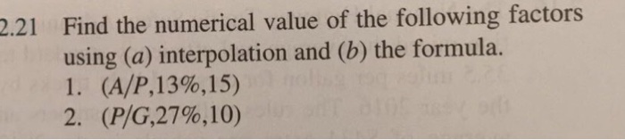 Solved Find the numerical value of the following factors | Chegg.com