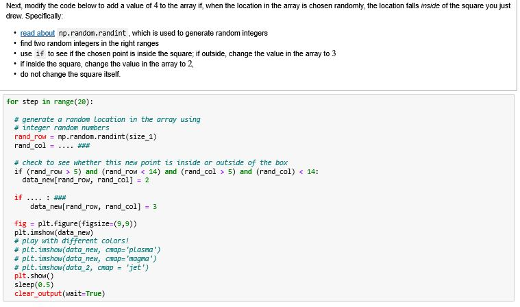 Next, modify the code below to add a value of 4 to | Chegg.com