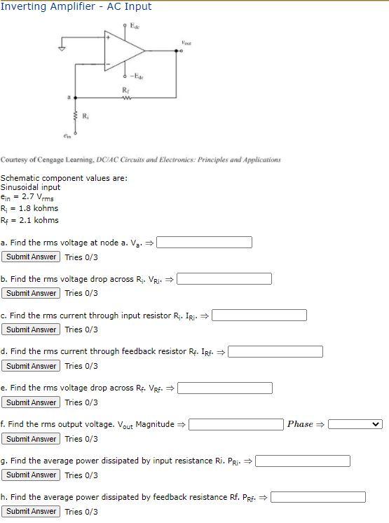 Solved Inverting Voltage Amplifier. Reference: Robert J. | Chegg.com