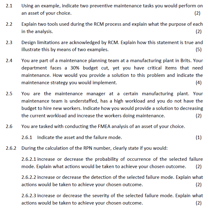 Solved 2.1 ﻿Using an example, indicate two preventive | Chegg.com