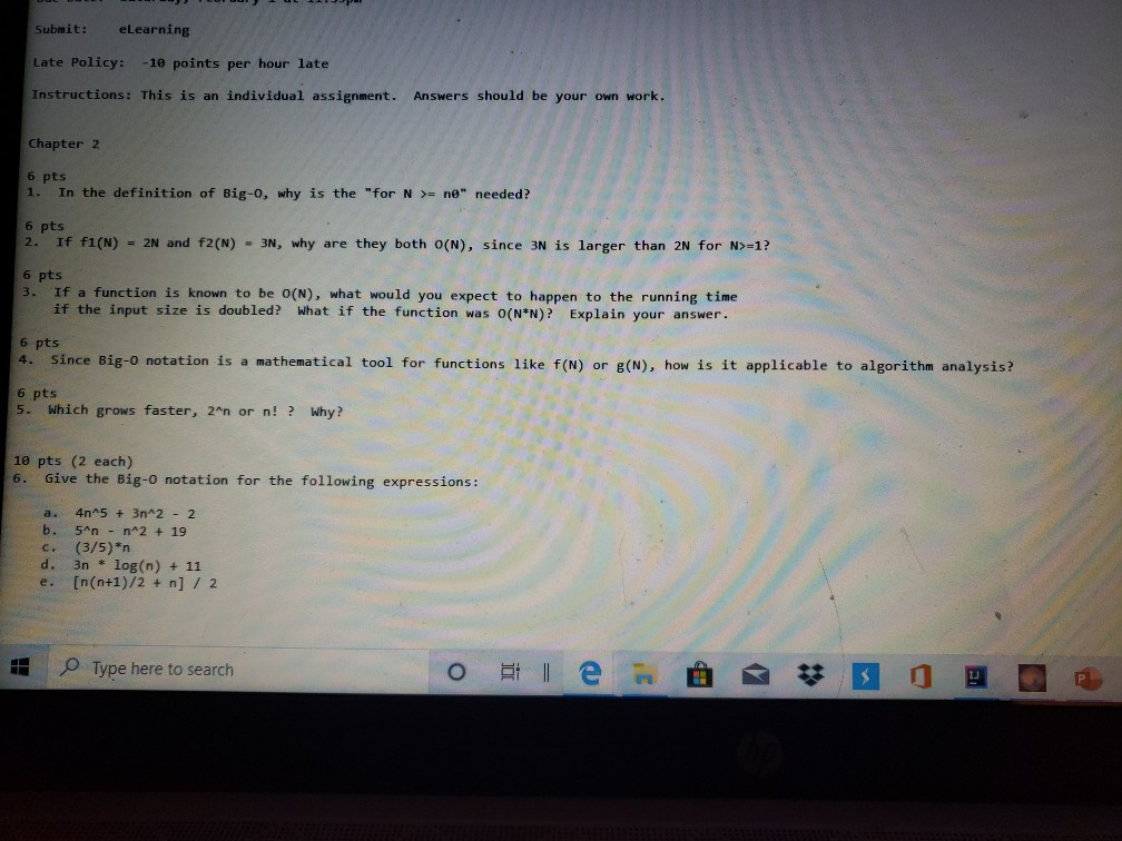 Solved Submit: eLearning Late Policy: -10 points per hour | Chegg.com