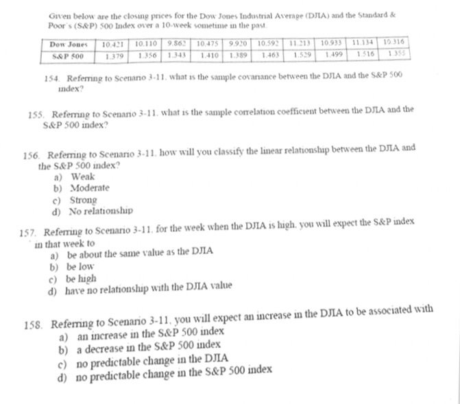 Solved Given below are the closing prices for the Dow Jones | Chegg.com