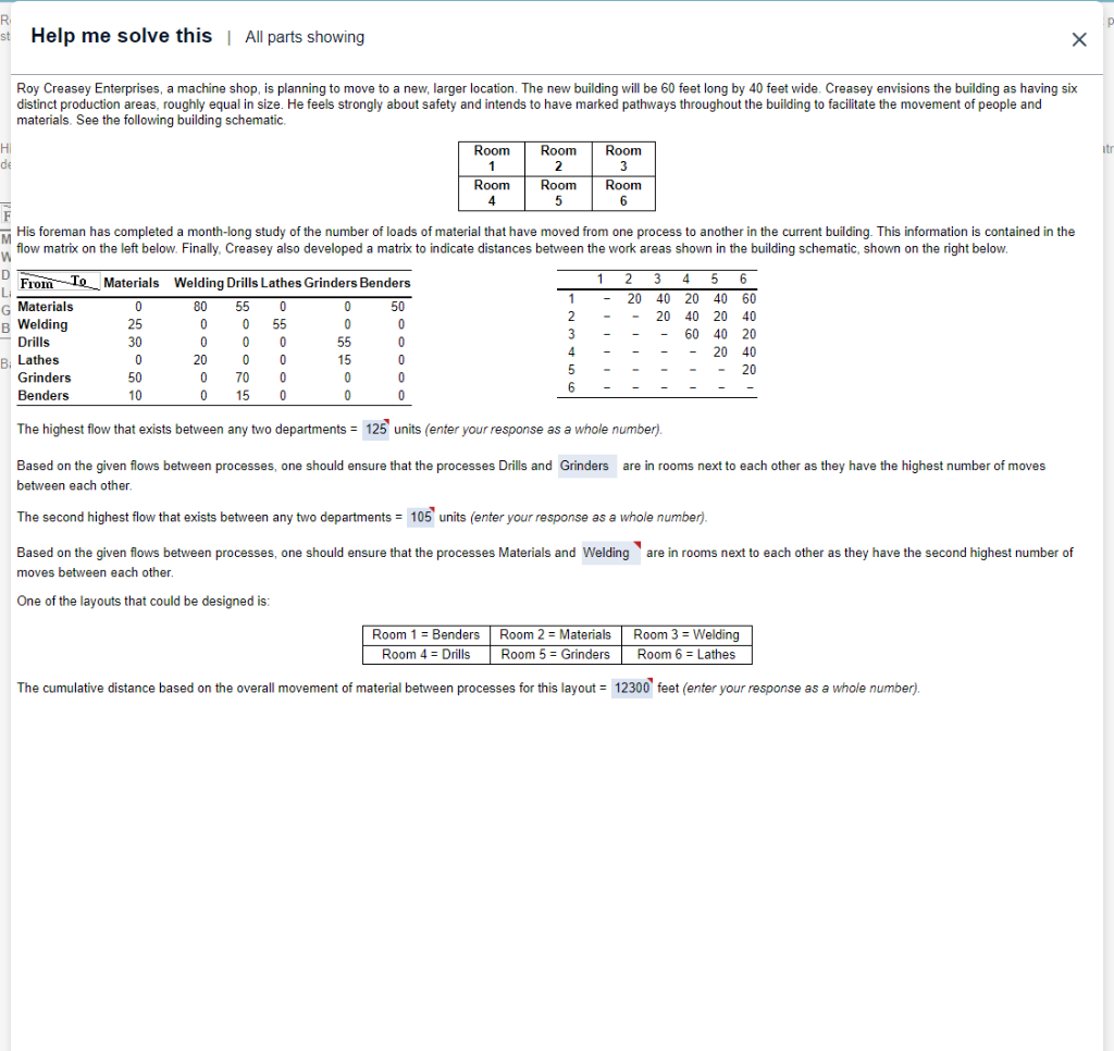 Solved Can someone explain how to read the From To matrix. | Chegg.com