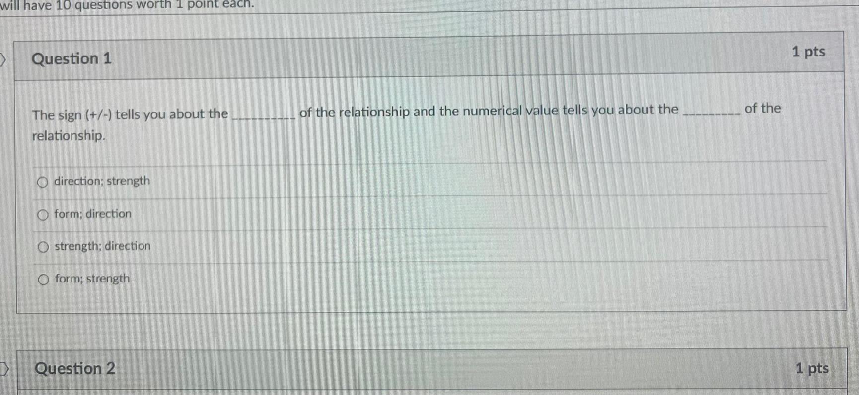 Solved The sign (+/-) tells you about the of the | Chegg.com