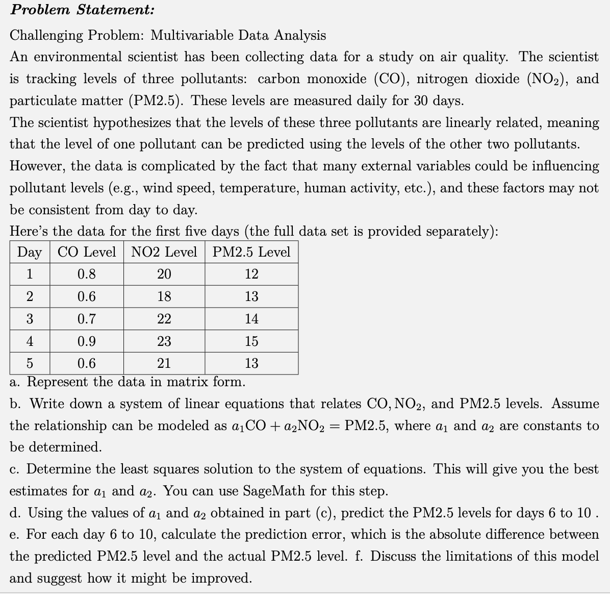 Solved focus on parts d and ed. ﻿Using the values of a1 ﻿and | Chegg.com