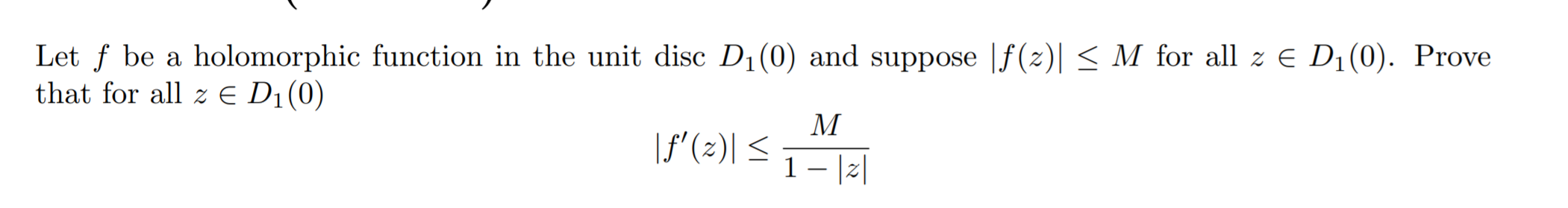 Solved Let f be a holomorphic function in the unit disc | Chegg.com