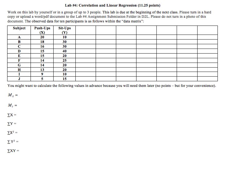 Solved Lab 4 Correlation And Linear Regression 1125 1202
