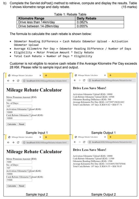 Solved b) Complete the Servlet doPost() method to retrieve, | Chegg.com