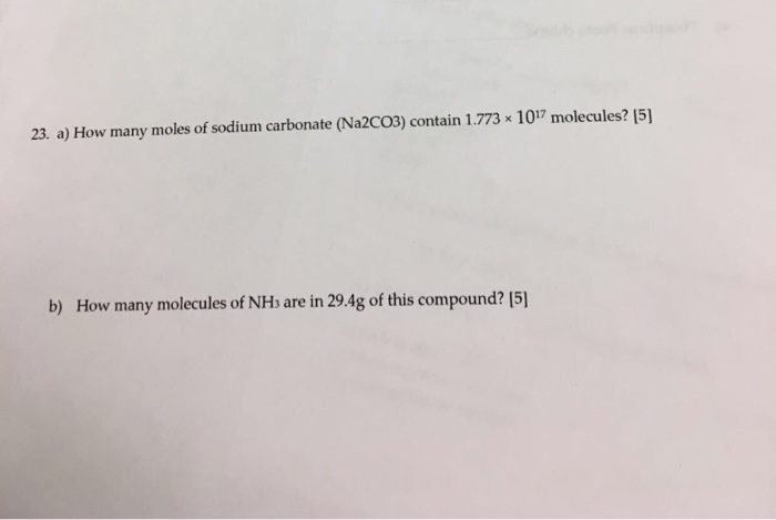 Solved How many moles of sodium carbonate (Na2CO3) contain | Chegg.com