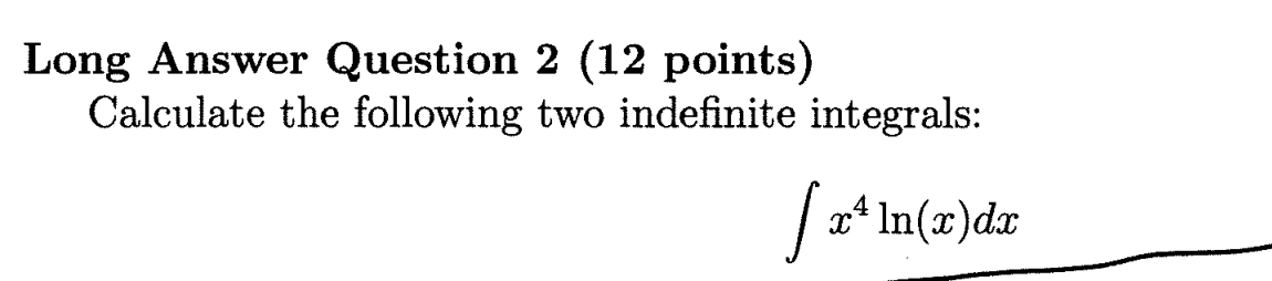Solved Long Answer Question 2 (12 points) Calculate the | Chegg.com