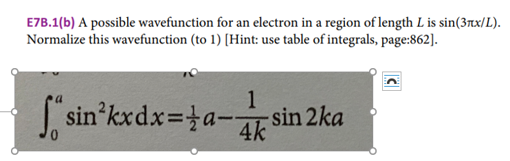 Solved E7B.1(b) A possible wavefunction for an electron in a | Chegg.com