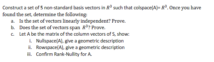 Solved Construct a set of 5 ﻿non-standard basis vectors in | Chegg.com