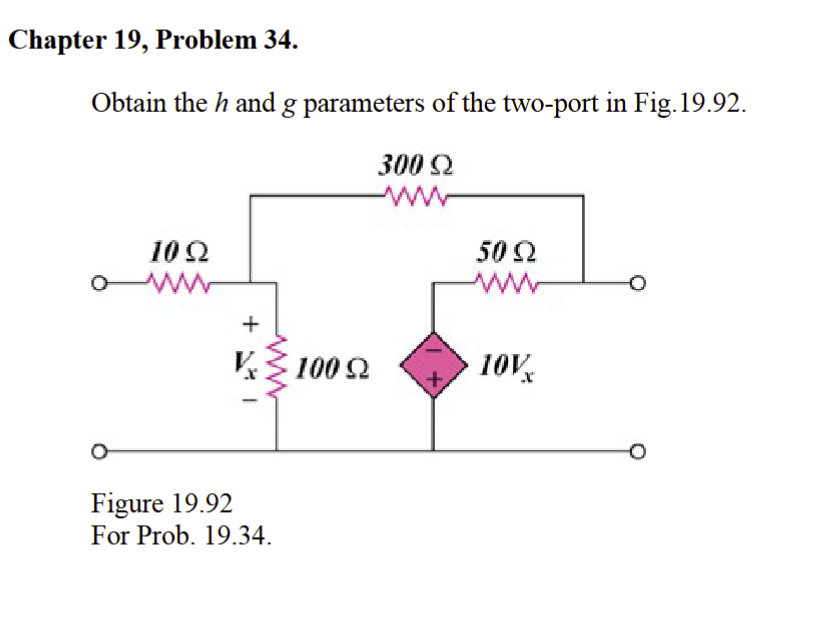 Solved Chapter 19, ﻿Problem 34. ﻿Obtain the \( ﻿h \) ﻿and \( | Chegg.com