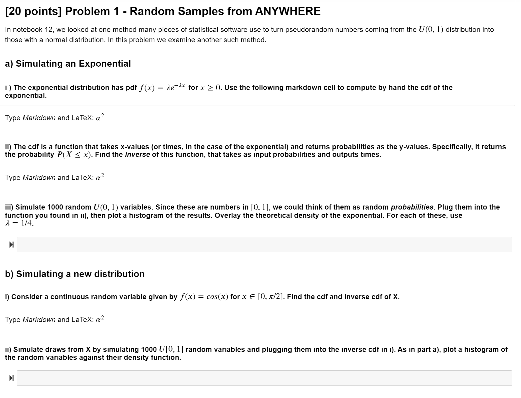[20 points] Problem 1 - Random Samples from ANYWHERE | Chegg.com