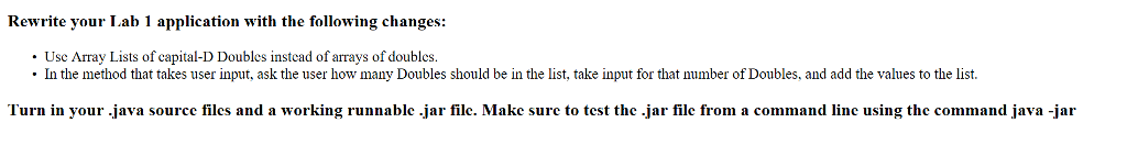 Solved Write a Java class with methods that perform various | Chegg.com