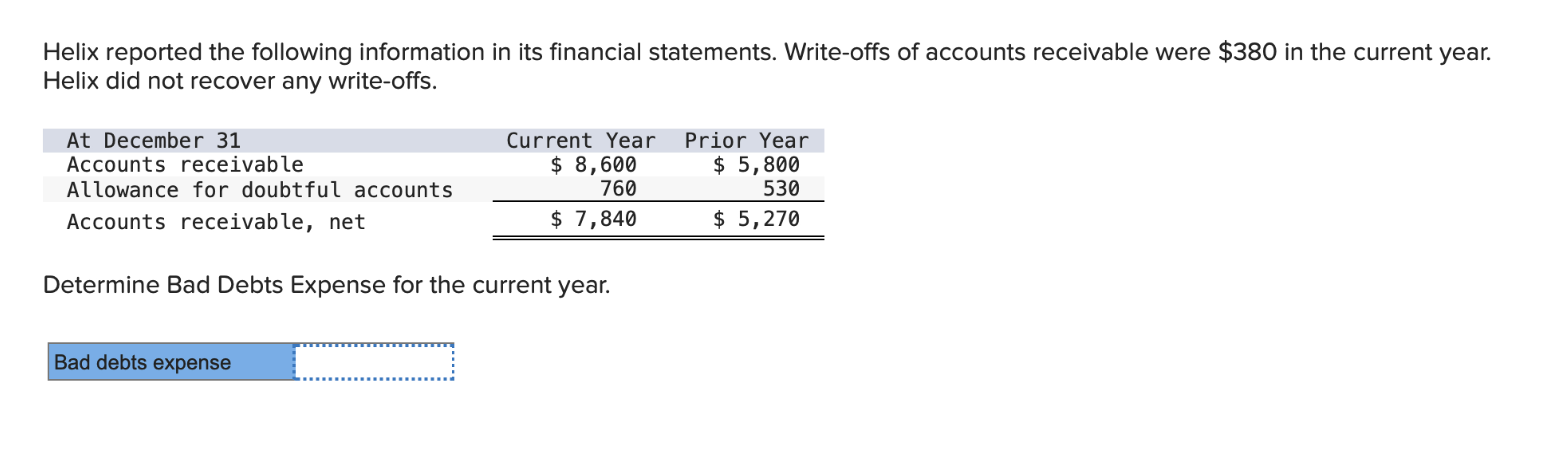 Solved Helix reported the following information in its | Chegg.com