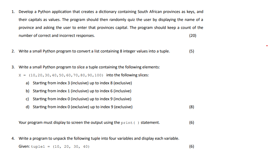 Solved 1 Develop A Python Application That Creates A 5955