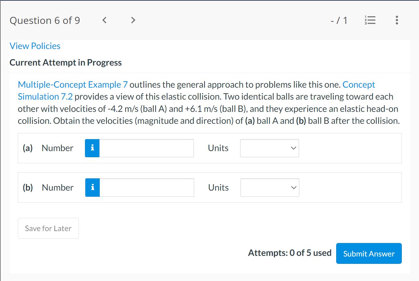 Solved Collisions in One DimensionMultiple-Concept Example 7 | Chegg.com