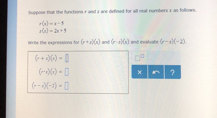 Solved Suppose that the functions r and s are defined for | Chegg.com