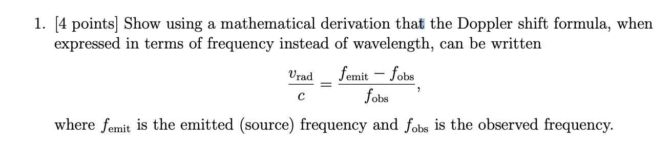 Solved 1. [4 points] Show using a mathematical derivation | Chegg.com