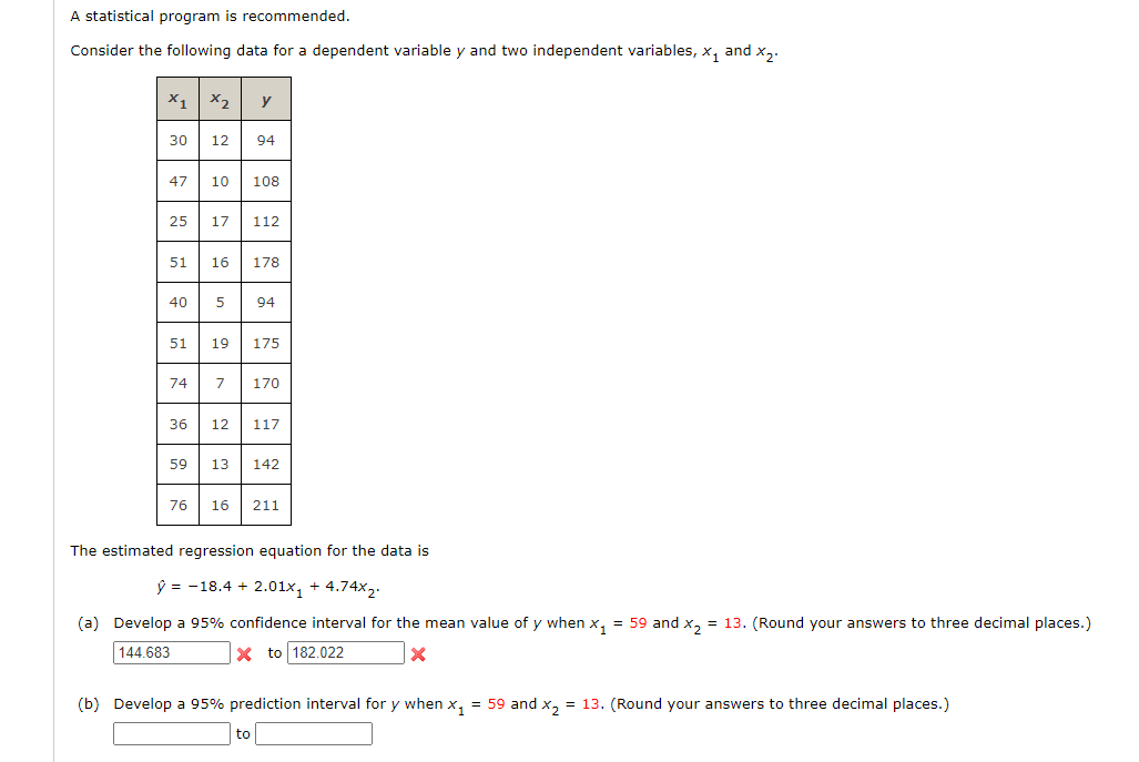 Solved A statistical program is recommended. Consider the | Chegg.com