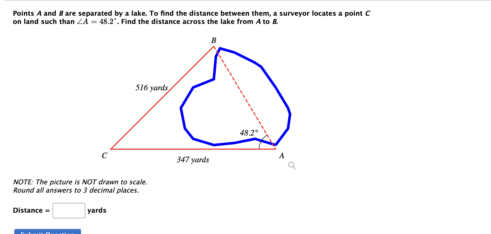 Solved Points A and B are separated by a lake. To find the | Chegg.com