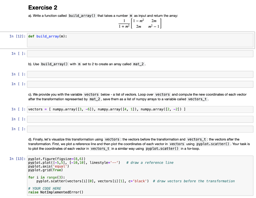 Solved a). Write a function called build_array () that takes | Chegg.com
